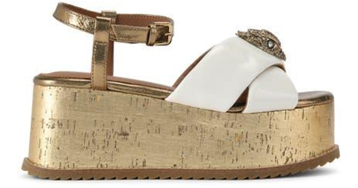 Kurt Geiger Orson Platform Wedge in Natural | Lyst