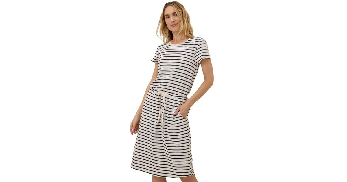 Pact Organic Cotton Relaxed Slub Weekend Dress in White | Lyst