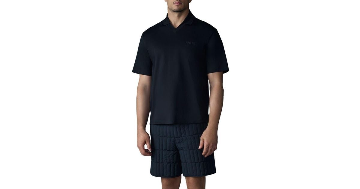Mackage Marco Silicone Logo Organic Cotton Polo in Black for Men | Lyst