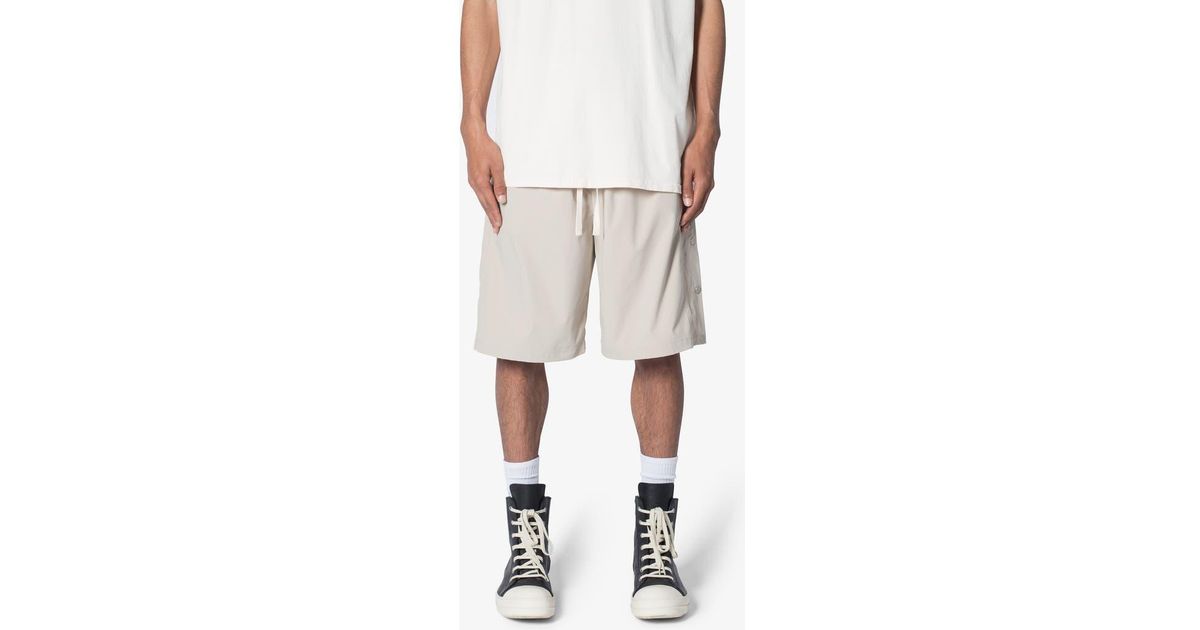 MNML Oversize Side Snap Nylon Shorts in Natural for Men | Lyst