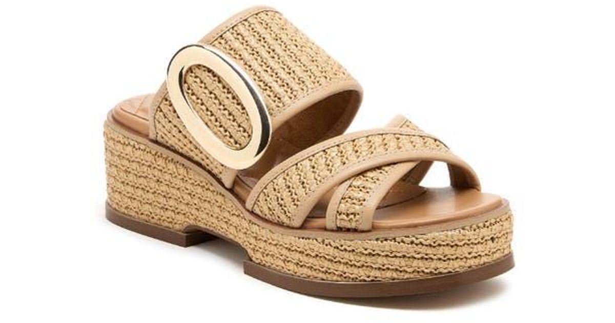 Kelsi Dagger Brooklyn Nina Platform Slide Sandal in Natural | Lyst