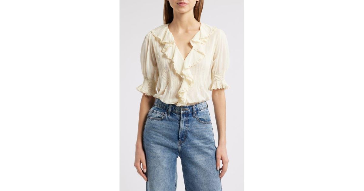 Doen Henri Organic Cotton Voile Top in Blue | Lyst