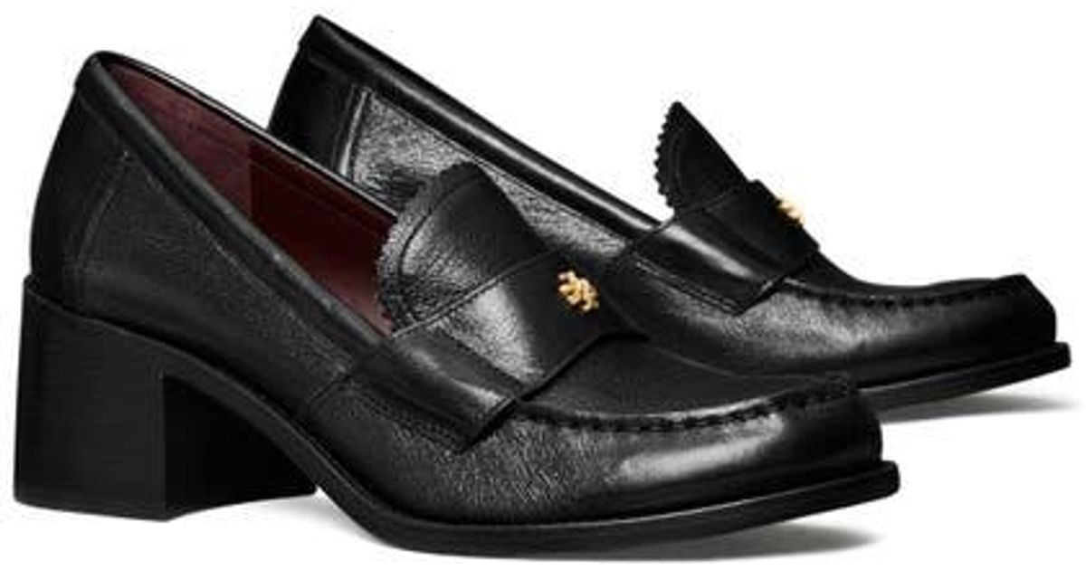 Tory Burch Double T Logo Loafer Pump in Black | Lyst
