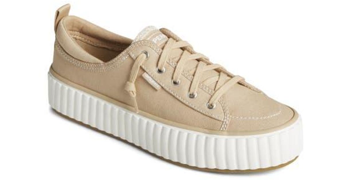 Sperry Top-Sider Pier Wave Platform Sneaker in Natural | Lyst