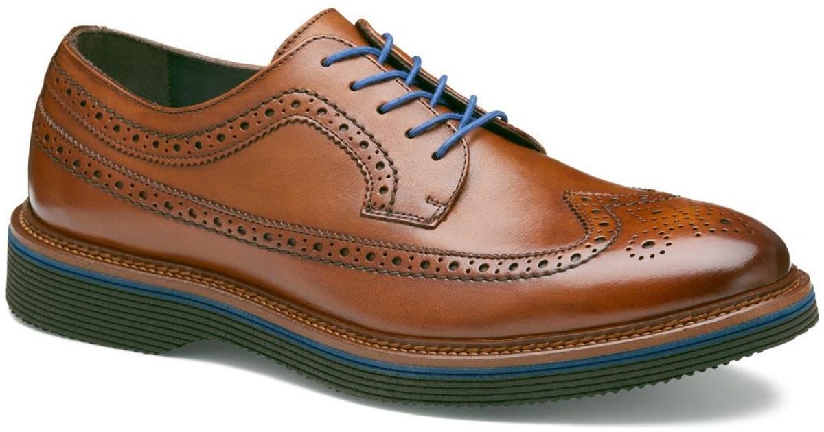 Johnston & Murphy Jenson Wingtip Derby in Brown for Men | Lyst