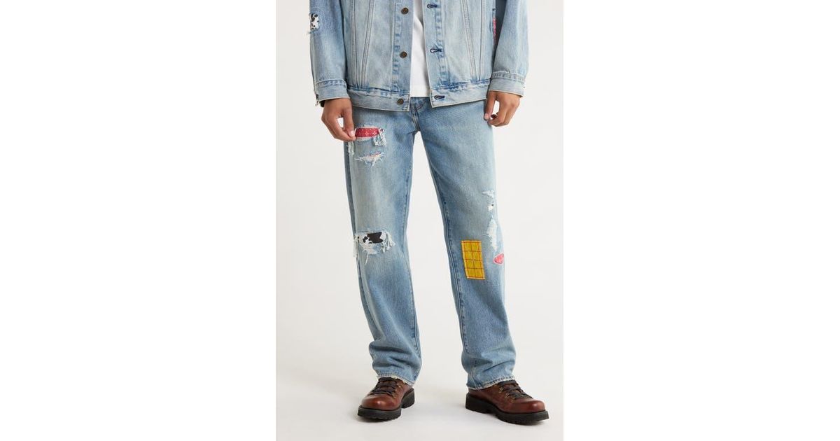 Levi's X Disney Pixar Toy Story Rip & Repair Loose Straight Leg Jeans ...