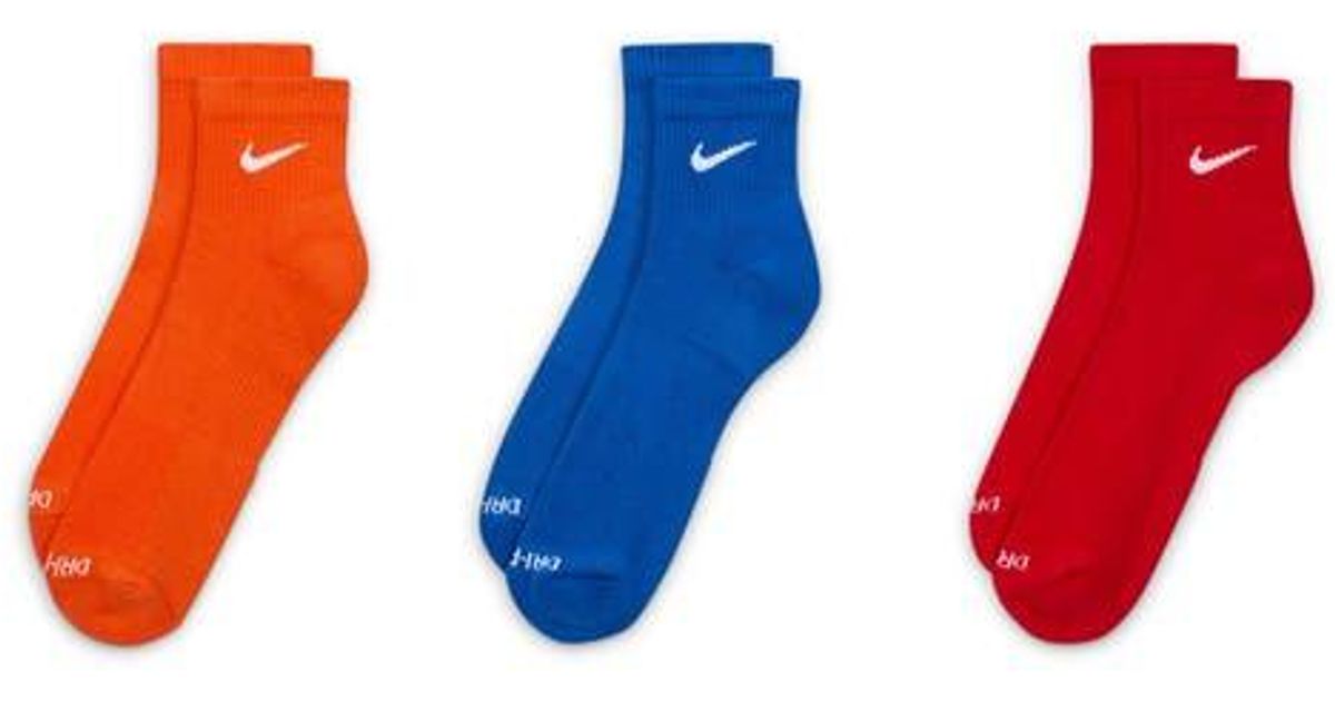 Nike Dri-Fit Everyday Plus 3-Pack Cushioned Training Ankle Socks in White for Men | Lyst