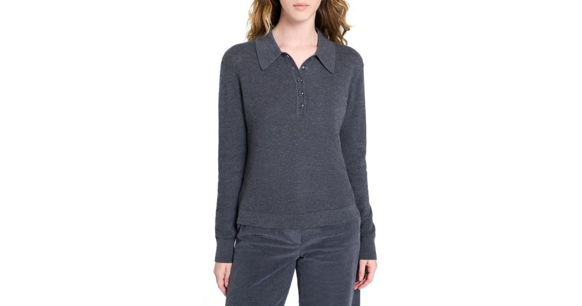 Twp Jorden Thermal Cashmere Polo Sweater in Blue | Lyst