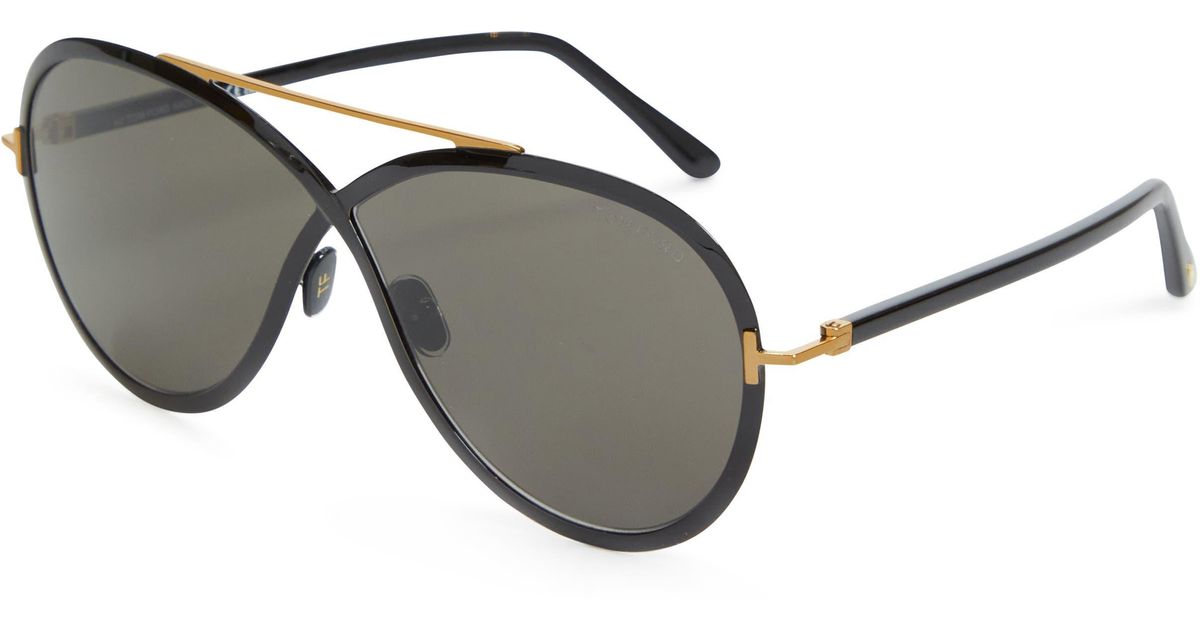 Tom Ford Rickie 65mm Gradient Polarized Round Sunglasses In Black Lyst