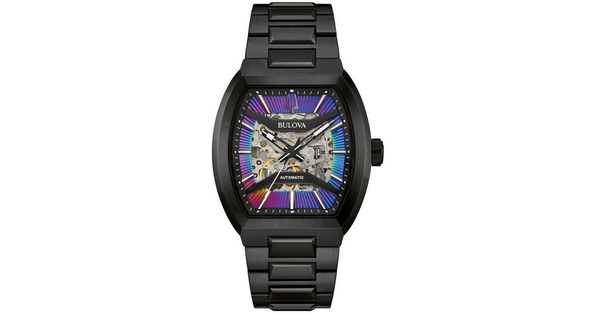 Bulova Maquina Skeleton Dial Automatic Bracelet Watch, 40Mm in Black ...