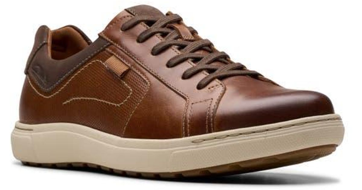 Clarks Mapstone Lace-Up Leather Sneaker in Brown for Men | Lyst