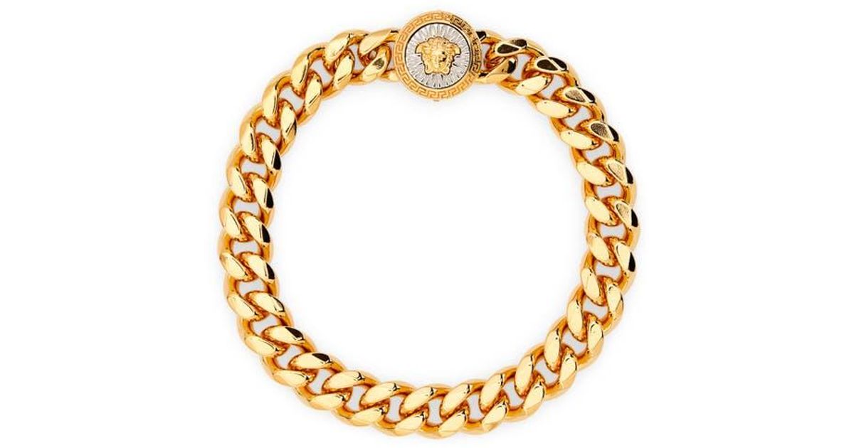 Versace Iconic Chain Link Bracelet in Metallic for Men | Lyst