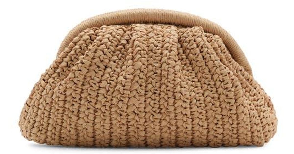 Mango Natural Fiber Clutch Bag With Removable Chain Strap in Brown | Lyst