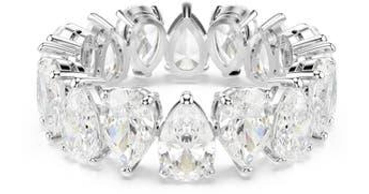 Swarovski Matrix Pear Cut Crystal Eternity Ring in White | Lyst