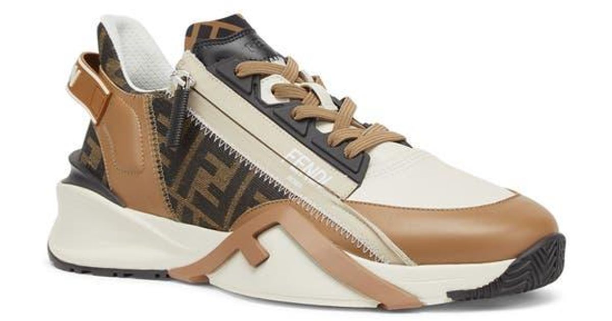 Fendi Flow Logo Low Top Sneaker in White for Men | Lyst