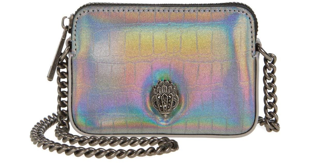 Kurt Geiger Micro Kensington Croc Embossed Faux Leather Camera Bag | Lyst