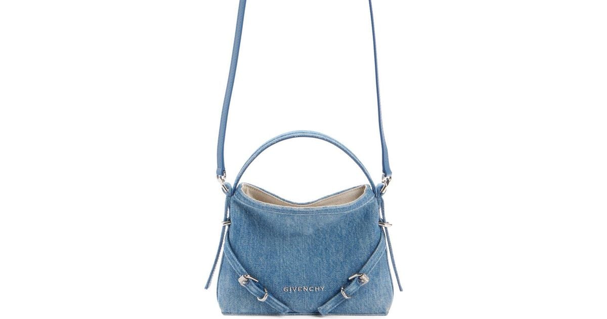 Givenchy Nano Voyou Denim Crossbody Bag in Blue | Lyst