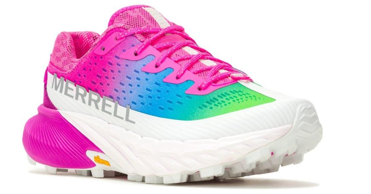Merrell Agility Peak Trail Sneaker in Pink | Lyst