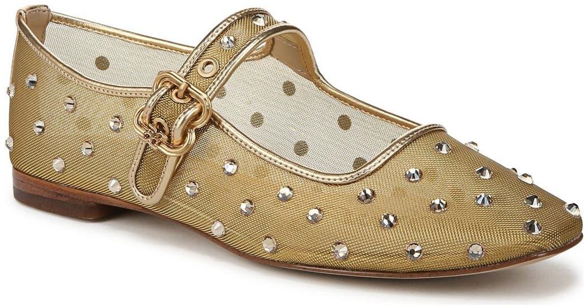 Sam Edelman Michaela Shine Mary Jane Flat Shoes in Brown | Lyst