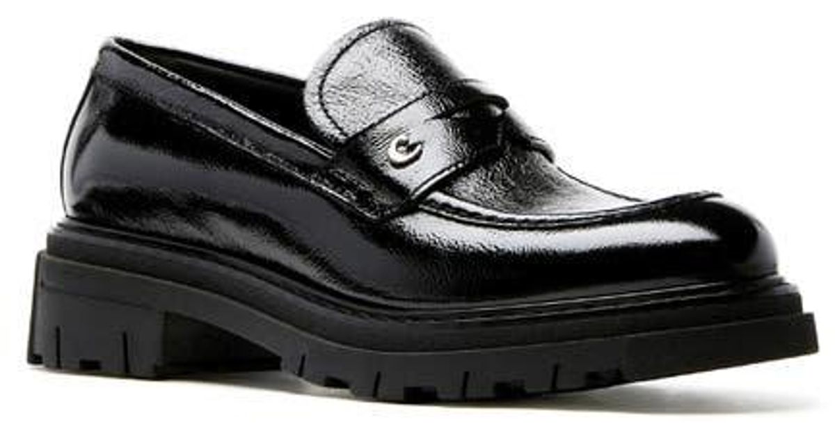 La Canadienne Doe Waterproof Platform Penny Loafer in Black | Lyst