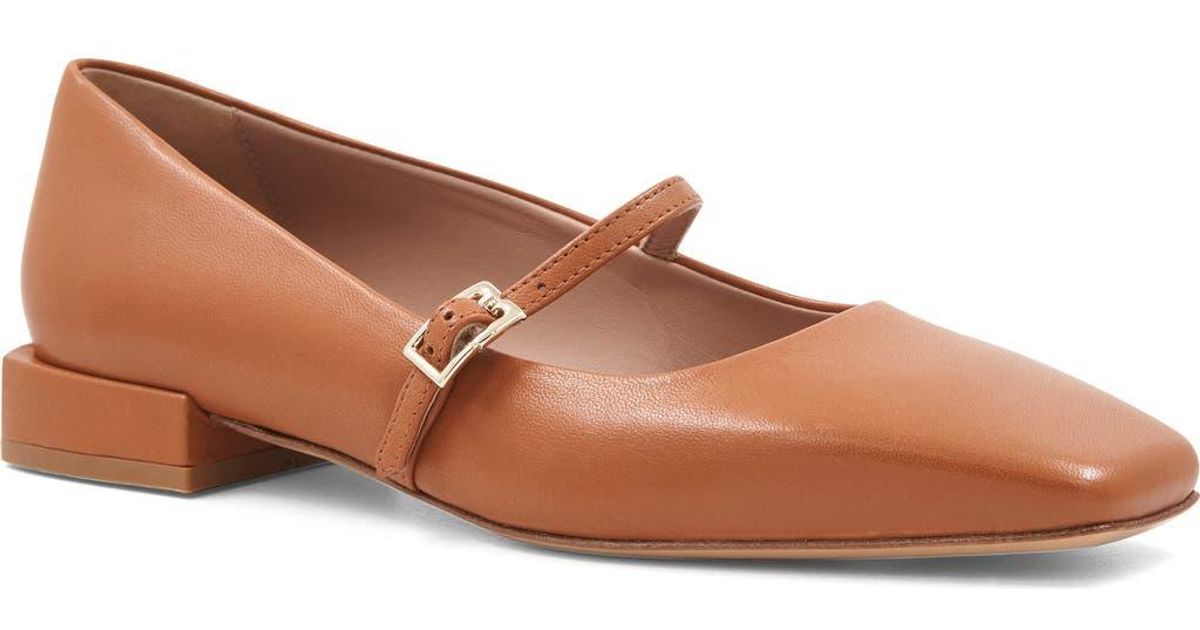 Bruno Magli Lucia Mary Jane Flat in Brown | Lyst