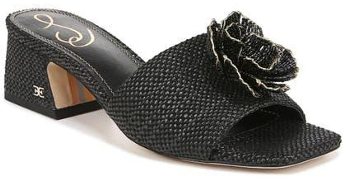 Sam Edelman Winsley Raffia Slide Sandal in Black | Lyst