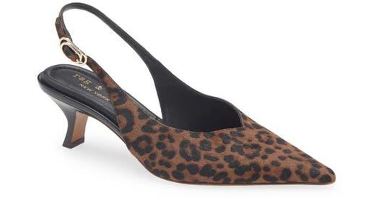 Rag & Bone Madison Slingback Pointed Toe Kitten Heel Pump in Brown | Lyst
