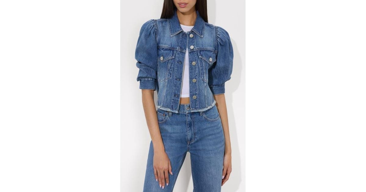 Alice + Olivia Lana Denim Jacket in Blue | Lyst