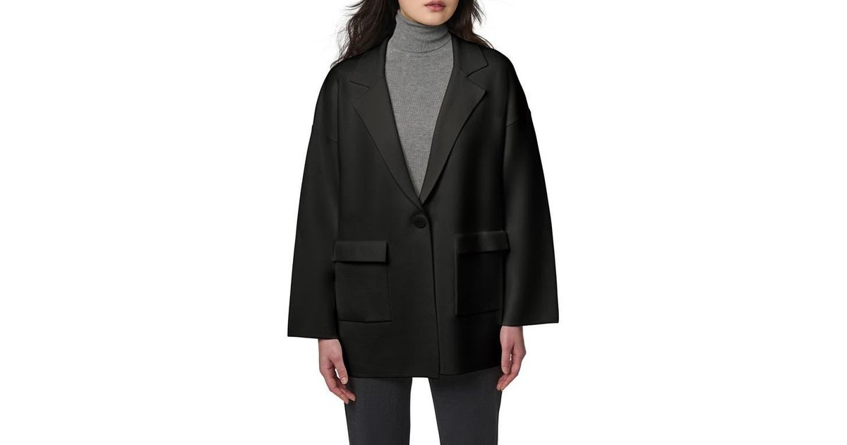 Bernardo Oversize Ponte Knit Blazer in Black | Lyst