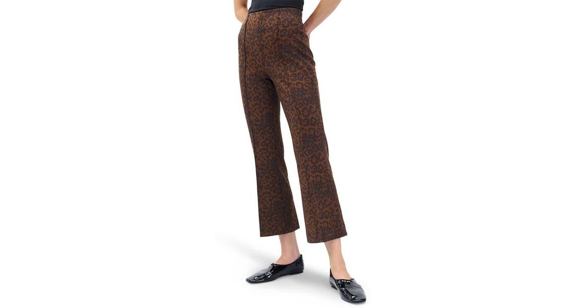 Rag & Bone Irina Print Ponte Flare Ankle Pants in Brown | Lyst