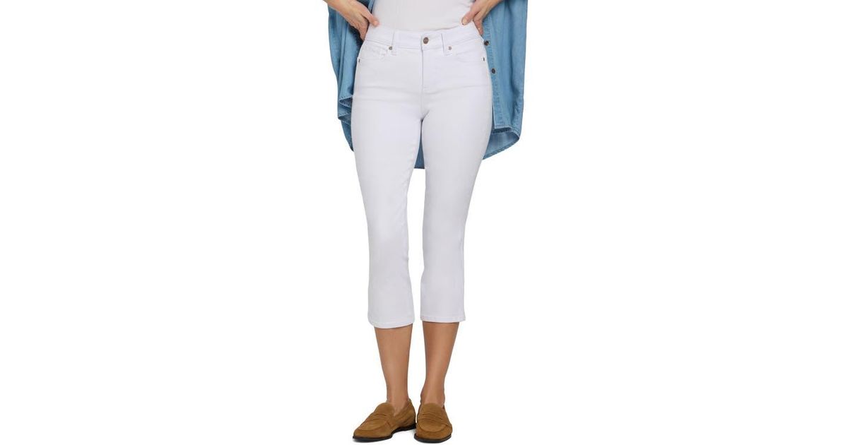 NYDJ Chloe Cool Embrace Side Slit Capri Jeans in Blue | Lyst