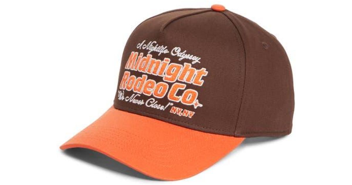 MIDNIGHT RODEO Nightlife Odyssey Trucker Hat in Orange for Men | Lyst