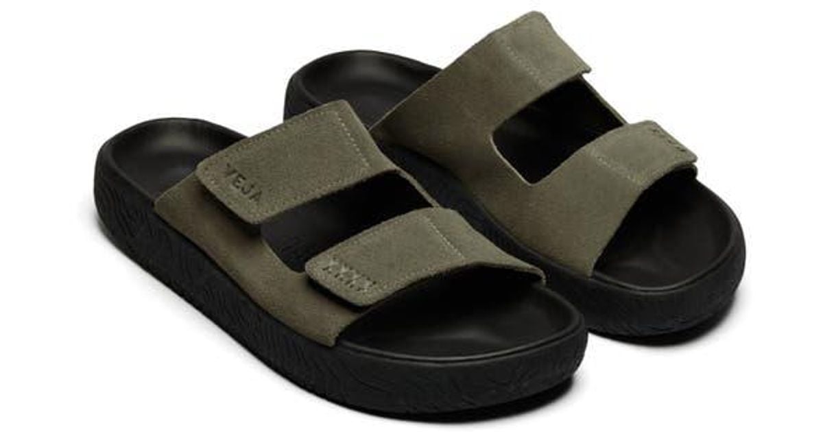 Veja Etna Suede Slide Sandal in Black for Men | Lyst
