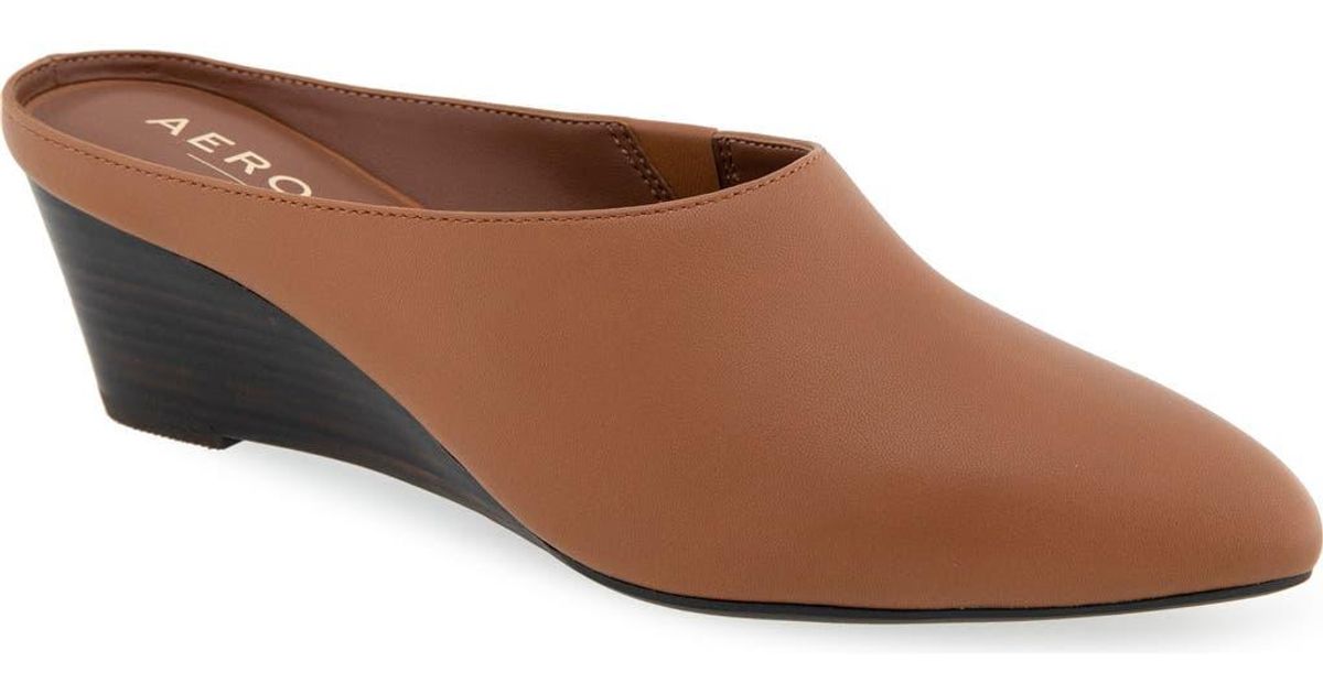 Aerosoles Camia Wedge Mule in Brown | Lyst