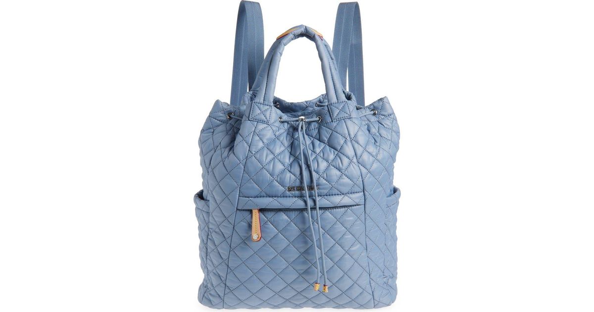 MZ Wallace Metro Quilted Nylon Convertible Backpack in Blue | Lyst