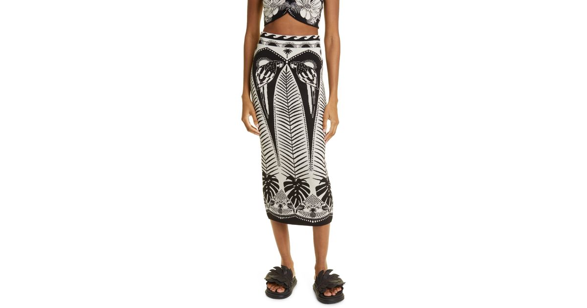 FARM Rio Macaw Elegance Sweater Skirt in Black | Lyst FARM Rio Macaw Elegance Sweater Skirt in Black | Lyst