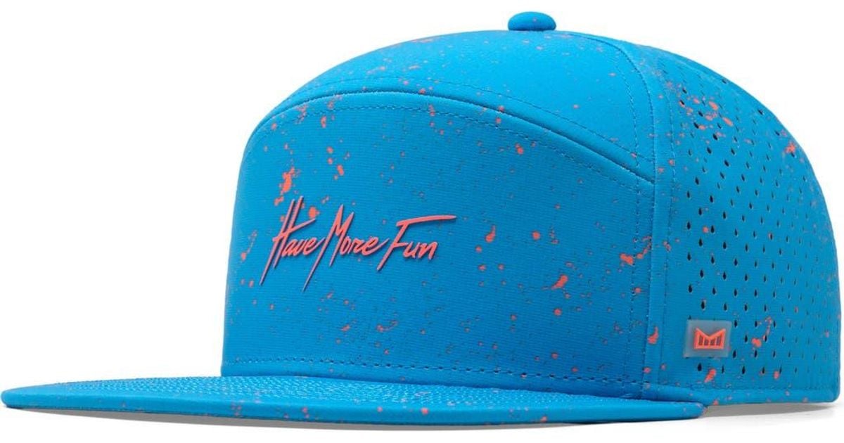 Melin Trenches Icon Neon Drip Hydro Performance Snapback Hat in Blue ...