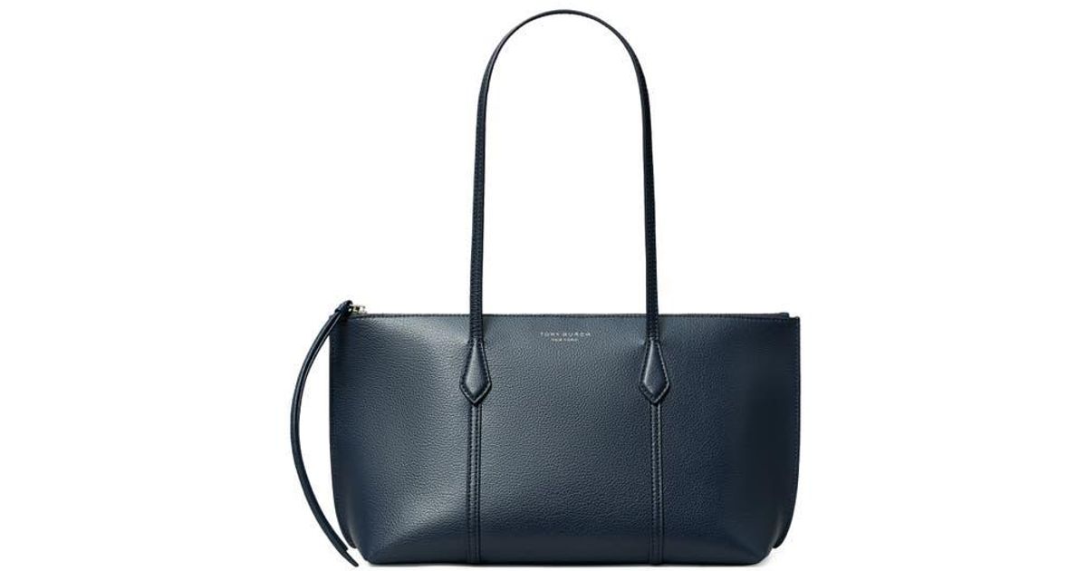 Tory Burch Small Perry Leather Zip Tote in Blue | Lyst