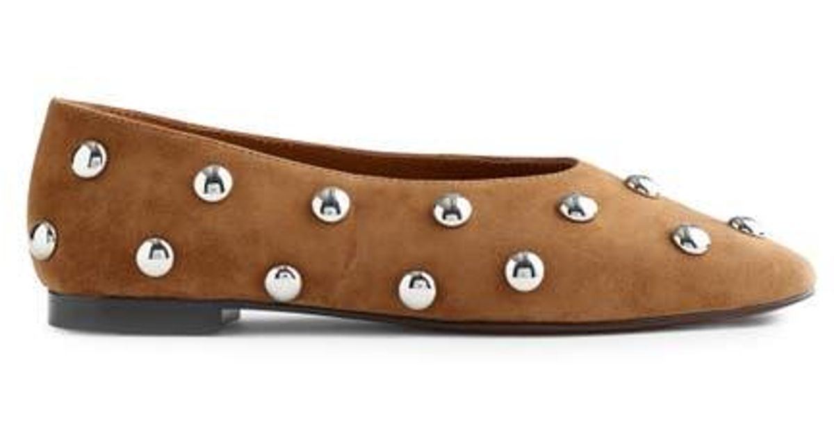 Madewell Mylie Stud Embellished Ballet Flat in Brown | Lyst