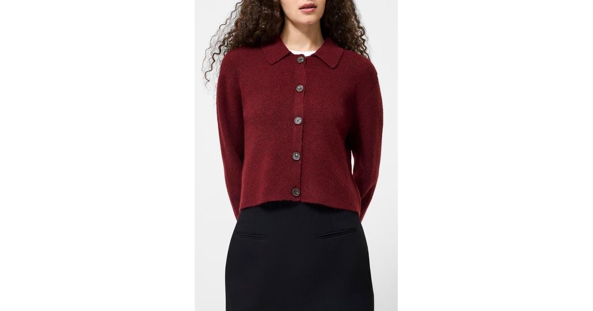 French Connection Ellie Collared Crop Cardigan | Lyst