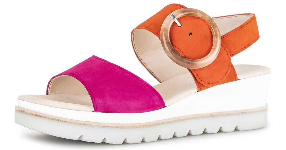 Gabor 44.645 Platform Wedge Sandal in Pink | Lyst