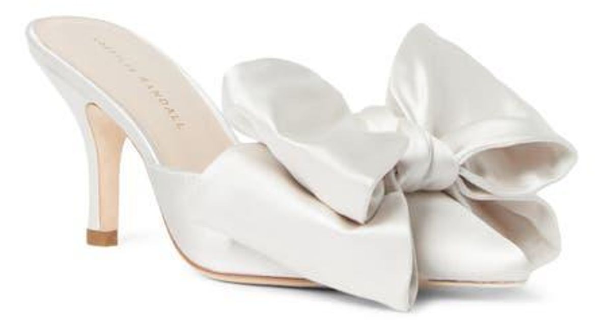 Loeffler Randall Margot Knotted Bow Pointed Toe Mule in White | Lyst