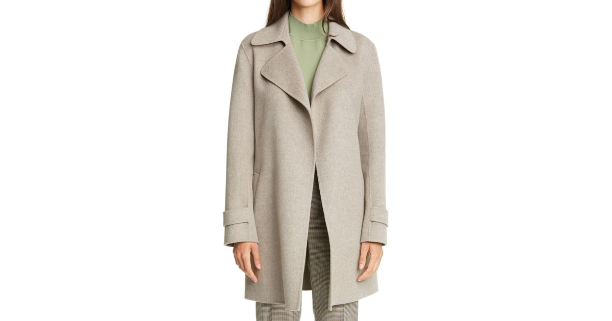 Theory Oaklane Wool And Cashmere Trench Coat In Taupe Grey Gray Lyst