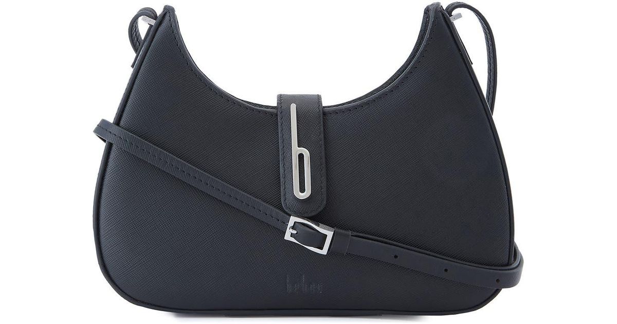 BEHNO Mini Leena Saffiano Leather Crossbody Bag in Blue | Lyst