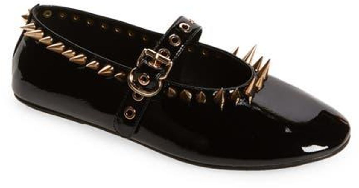 Jeffrey Campbell Dancer Spike Mary Jane Flat in Black | Lyst