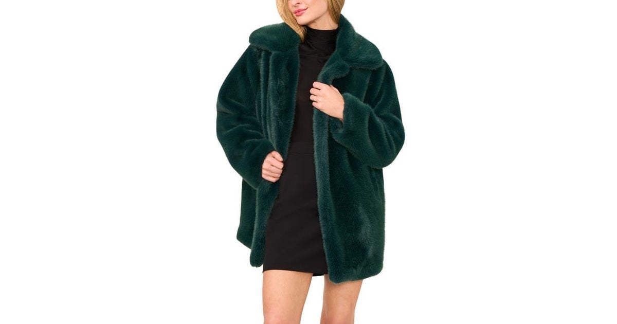Ted Baker Aryana Faux Fur Coat in Green | Lyst