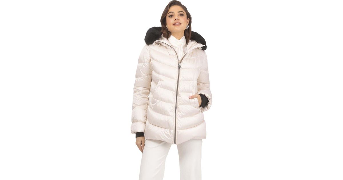 Gorski Apres-Ski Jacket With Detachable Hood Trim in White | Lyst