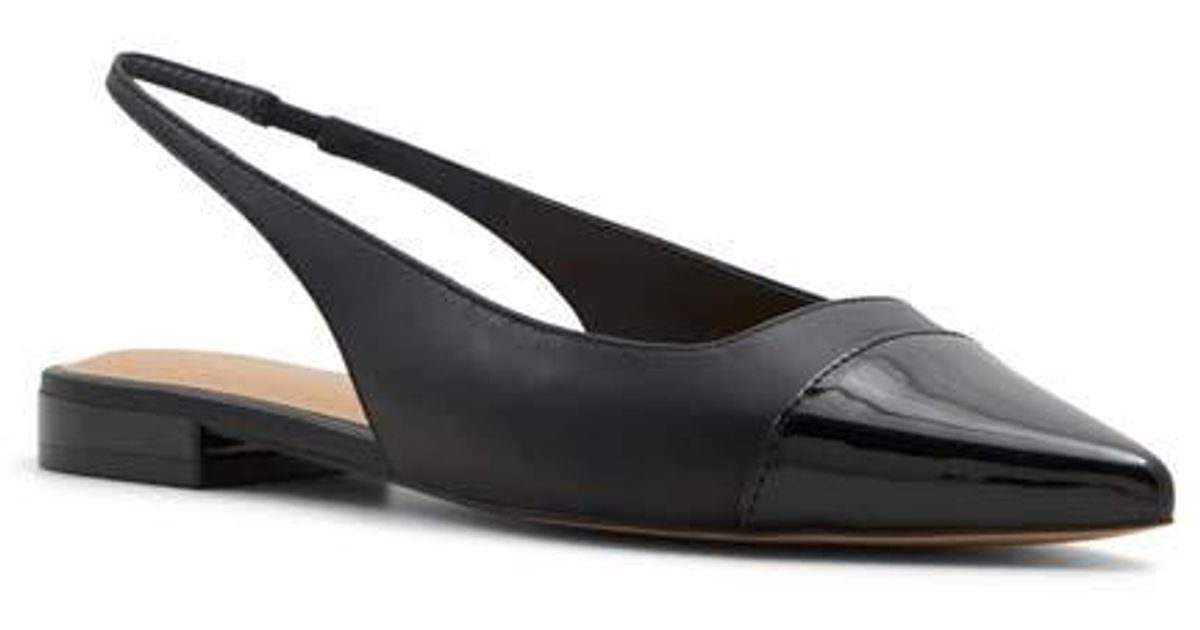 ALDO Fleure Slingback Pointed Cap Toe Flat in Black | Lyst