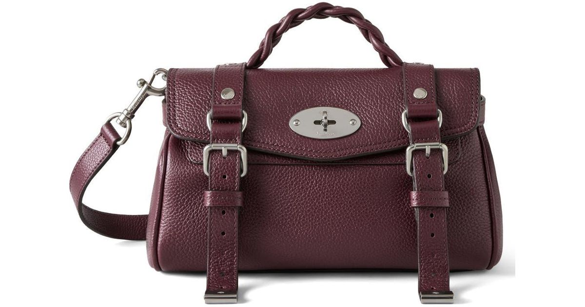 Mulberry Mini Alexa Leather Satchel in Purple | Lyst