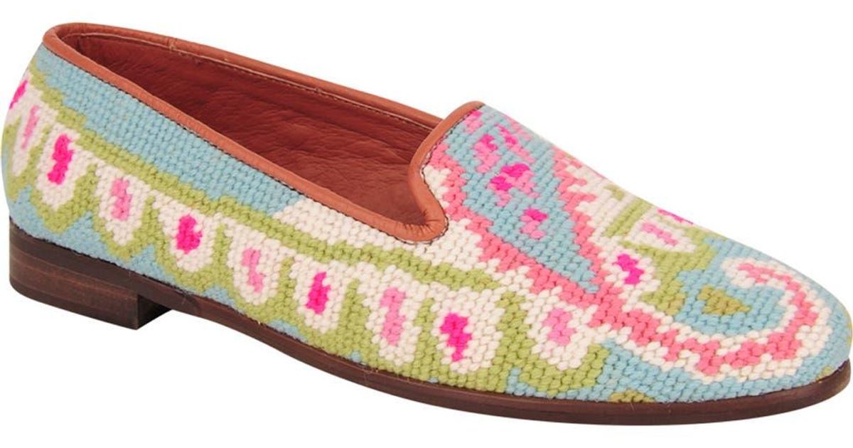 PAIGE By Paige Needlepoint Paisley Flat in Pink | Lyst